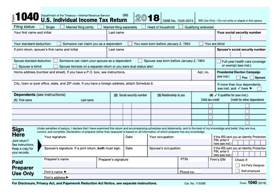 IRS Releases New Not Quite Postcard Sized Form 1040 For 2018 Plus New Schedules Crabb Tax 